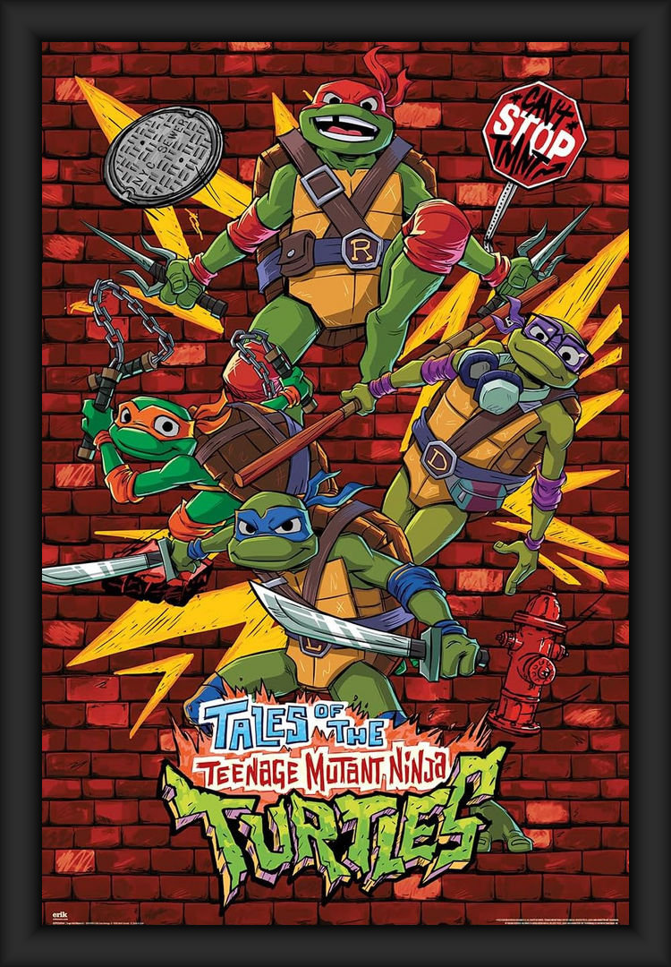 George Oliver Teenage Mutant Ninja Turtles - Brick Wall Framed Poster ...