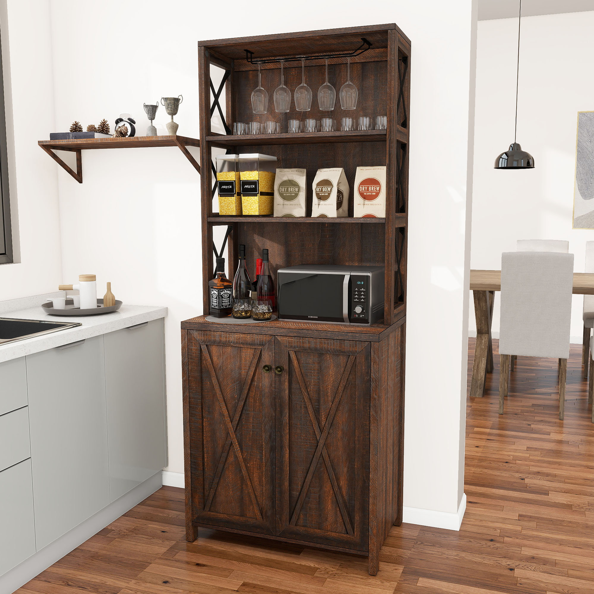 Laurel Foundry Modern Farmhouse® Alianna 67.32"H 6-Tiers Wood Farmhouse ...