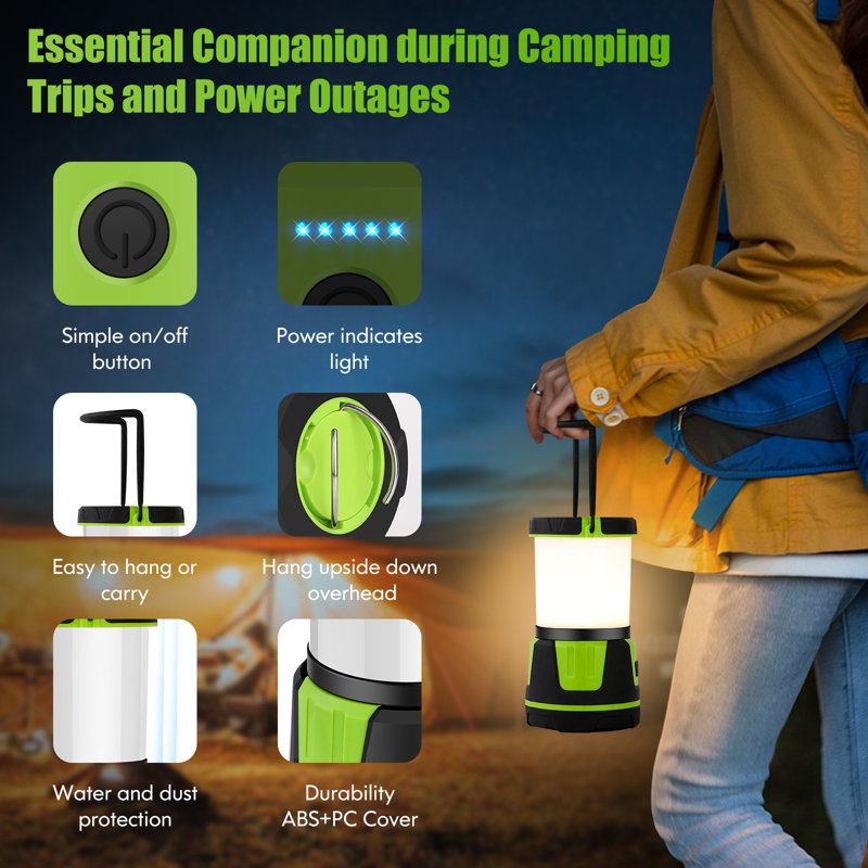 FASLOOK 12'' LED Camping Lantern Rechargeable Flashlight for Hurricane ...