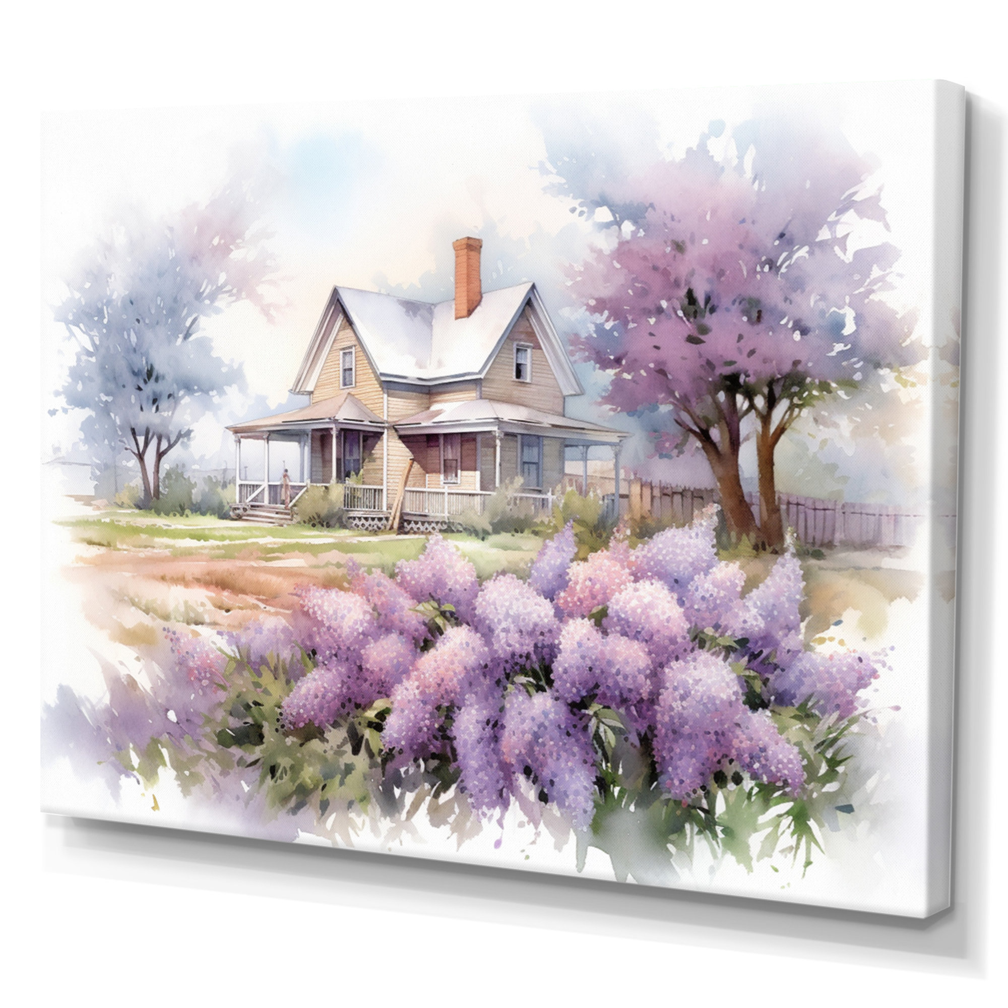 One Allium Way® Purple Ang Grey Lilac At The Farm - Lilacs Framed Wall ...