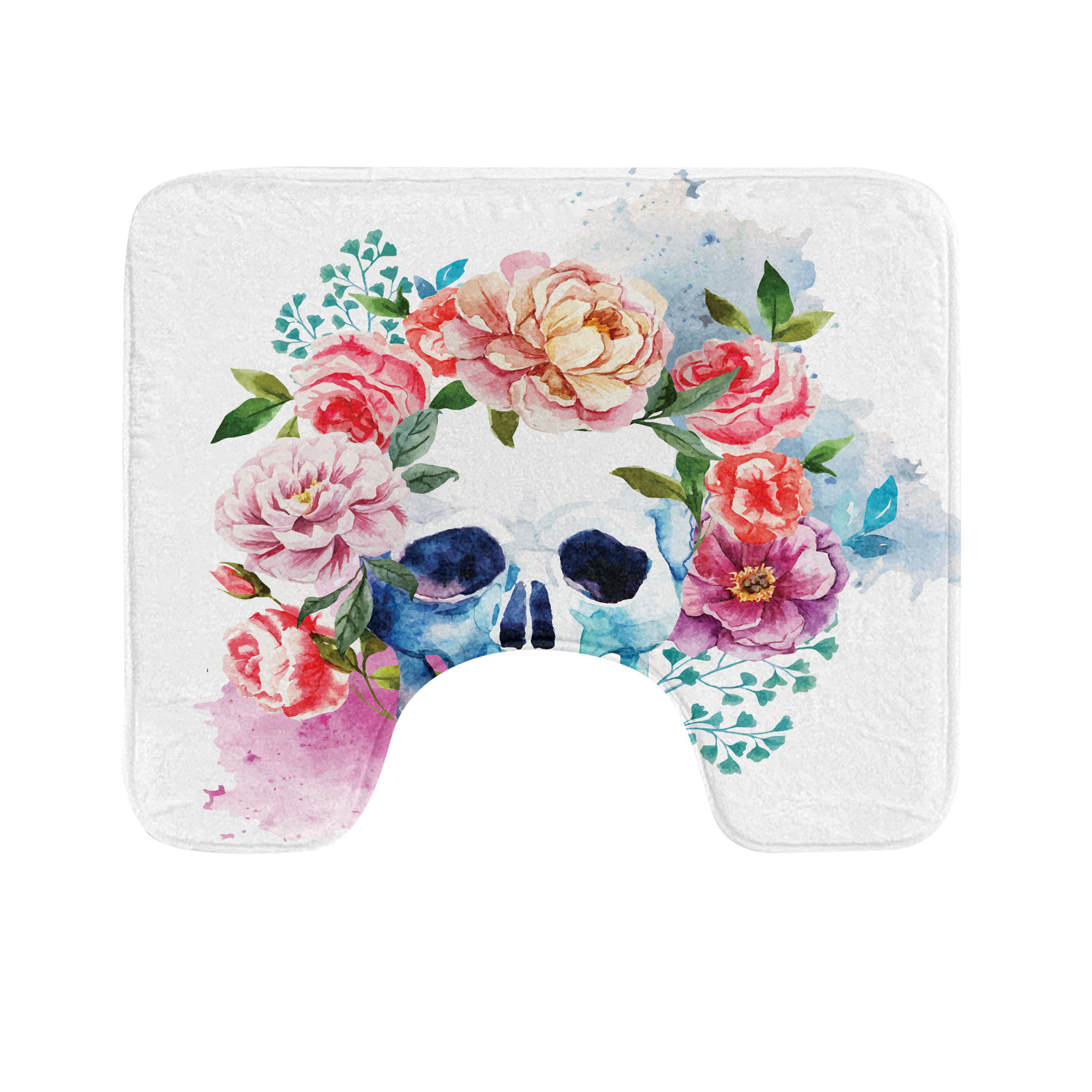 Dakota Fields Skull Toilet Mat U-Shape Bathroom Rug 20" Multicolor ...