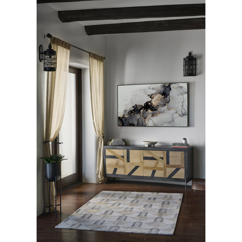 Joss & Main Solage Performance Charcoal/Dusty Pink/Ivory Rug & Reviews ...