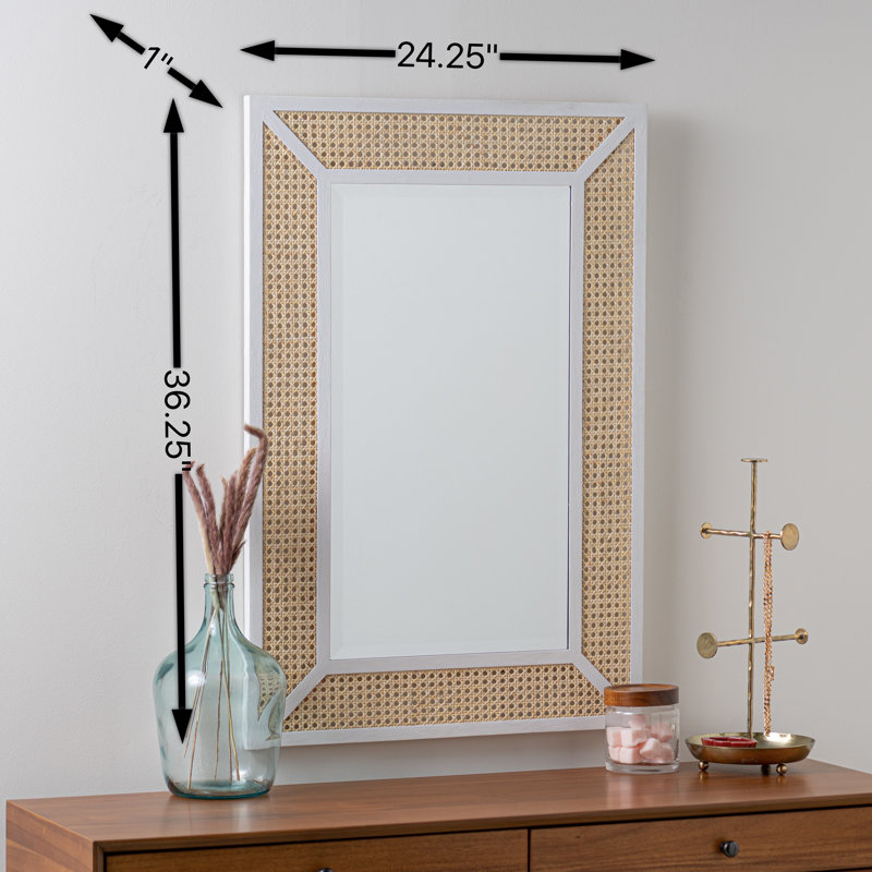 Joss & Main Gemi Rectangle Cane Wall Mirror & Reviews | Wayfair