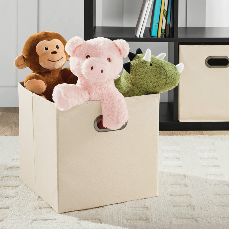 Latitude Run® 4 Cube Storage Organizer Bookcase With 4 Basket Bins ...