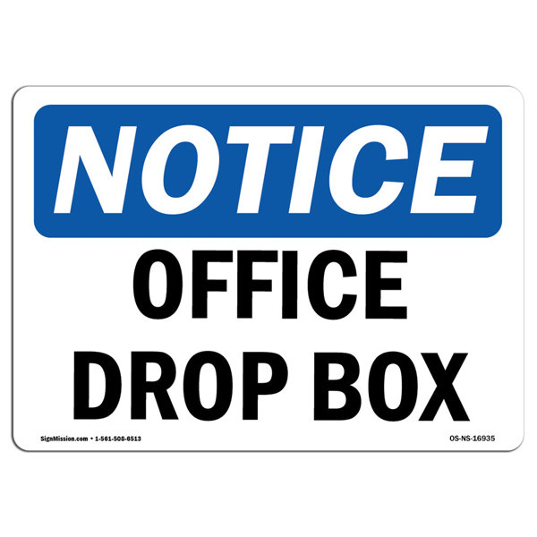 SignMission Office Drop Box Sign | Wayfair