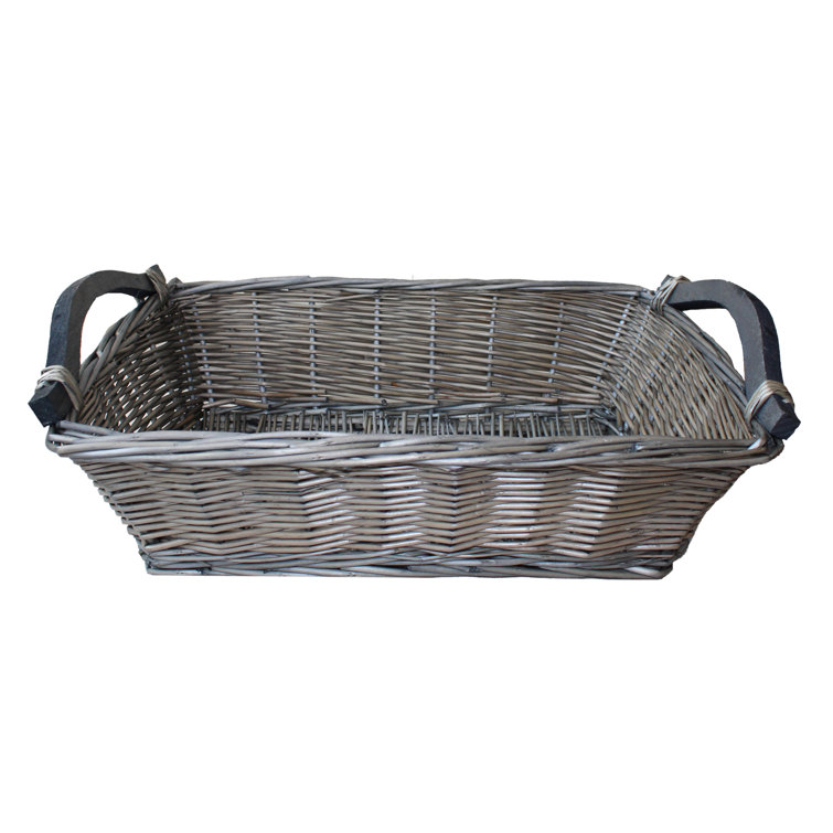 Bay Isle Home Wicker Wooden Handled Storage Tray Basket | Wayfair.co.uk