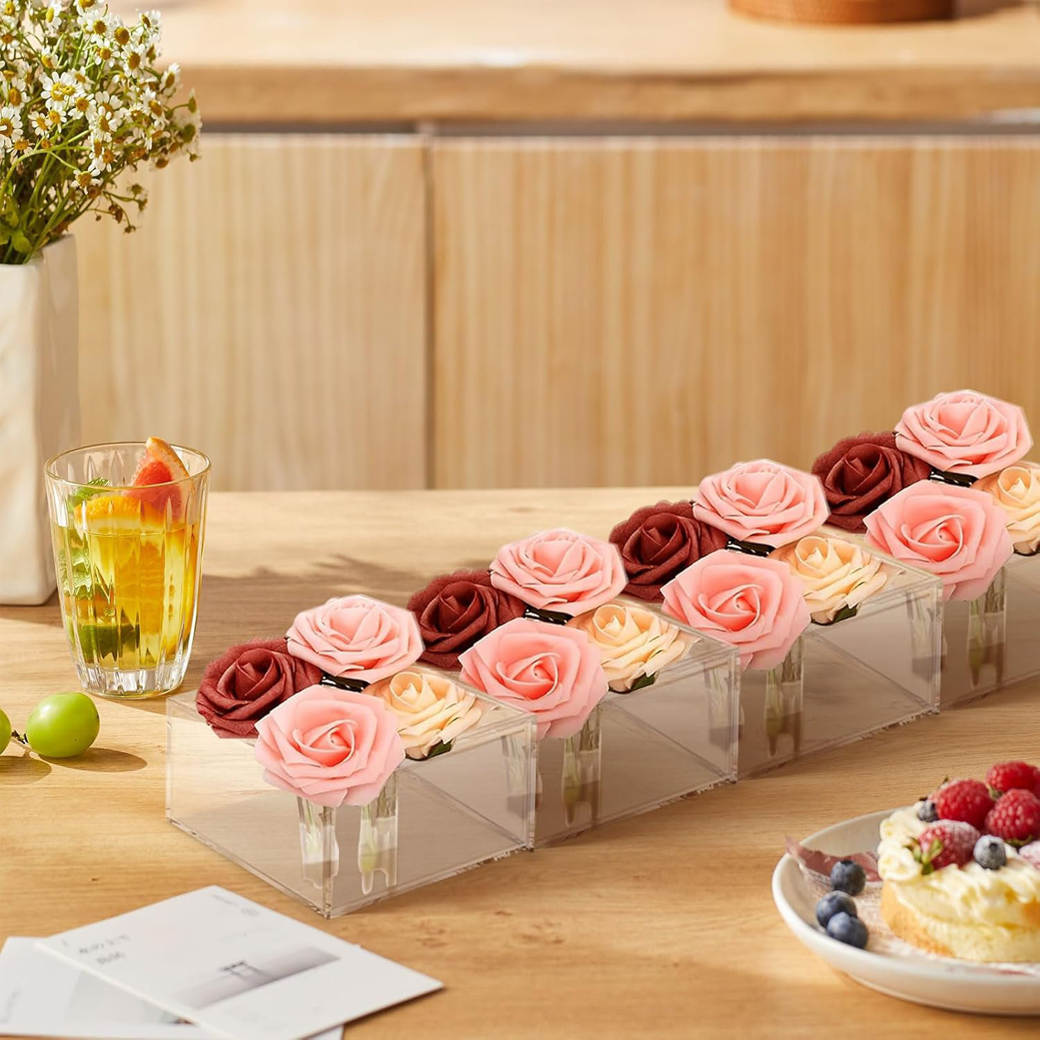 Rebrilliant 8 Pcs Clear Acrylic Flower Vases With 4 Holes | Wayfair