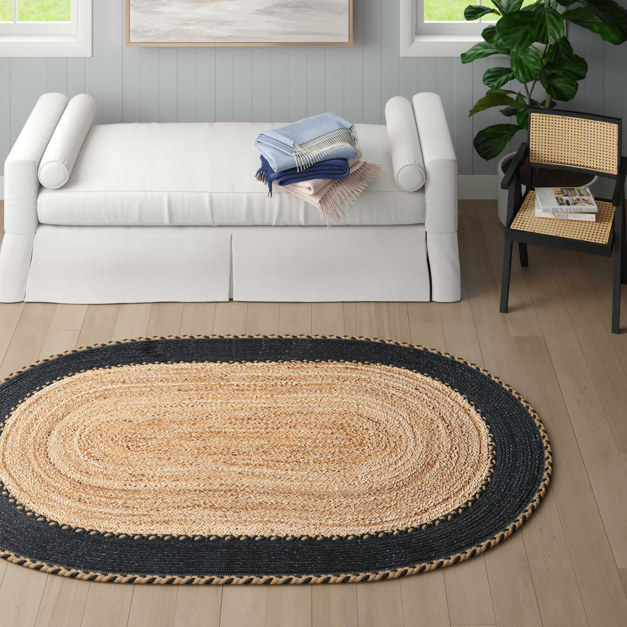Sand & Stable™ Malvern Oval Hand-Loomed Jute/Cotton Area Rug in Brown ...