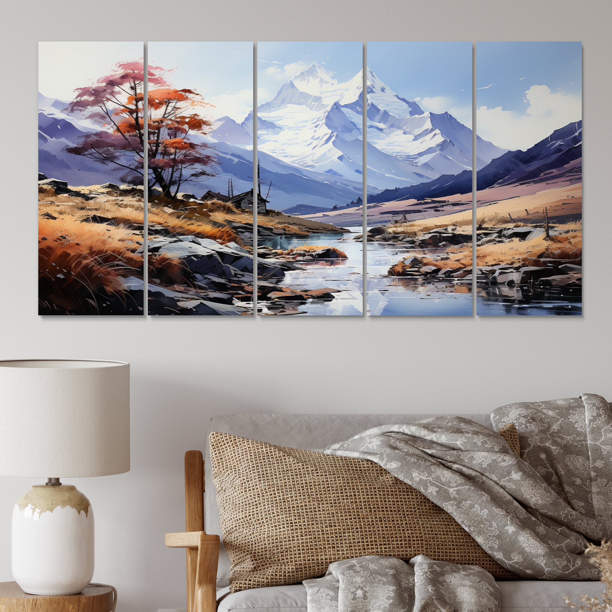 Millwood Pines Mountains Majestic Peaks Pointillism I - Landscapes ...