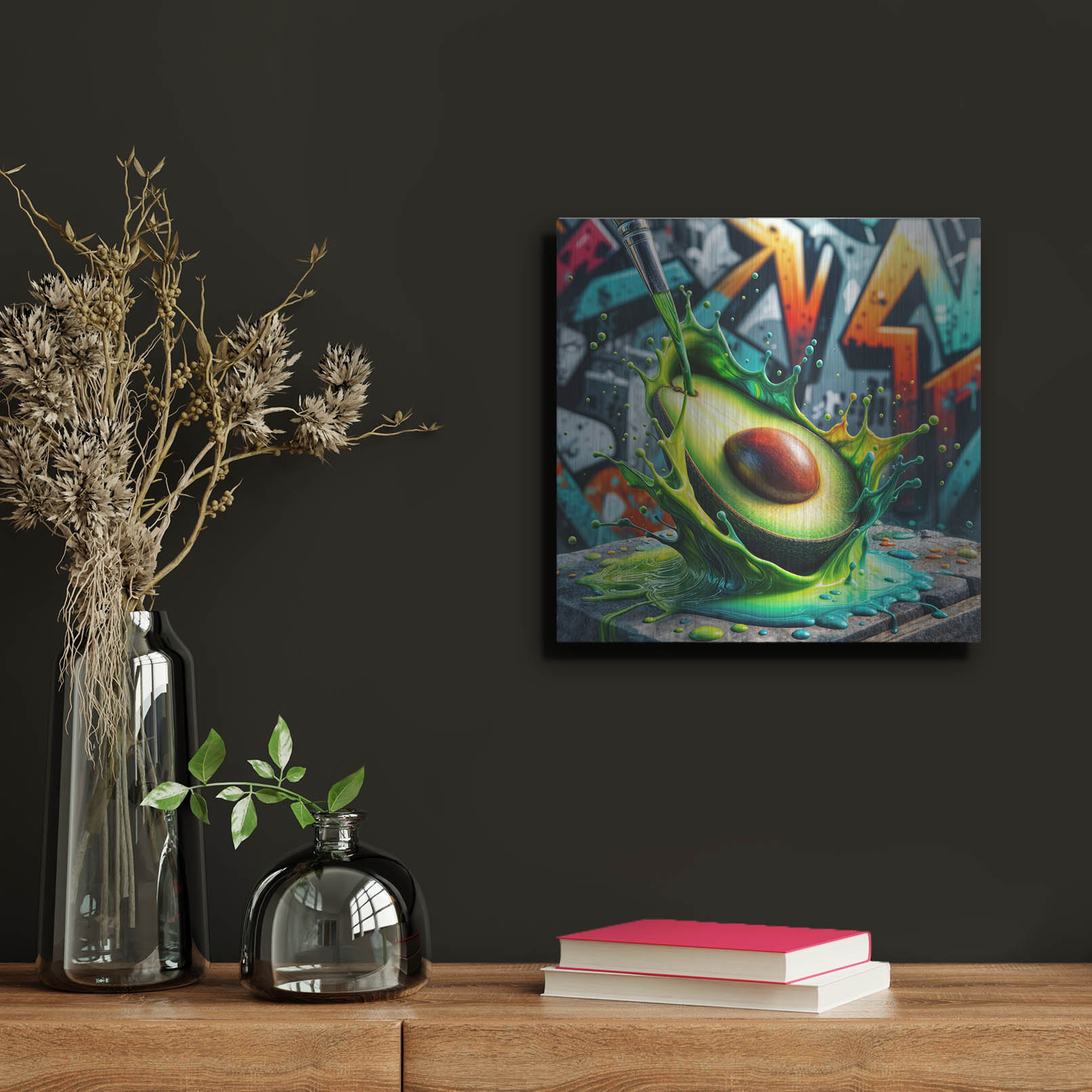 Ebern Designs 'Avocado Paint' by Rey Klimt Metal Wall Art | Wayfair