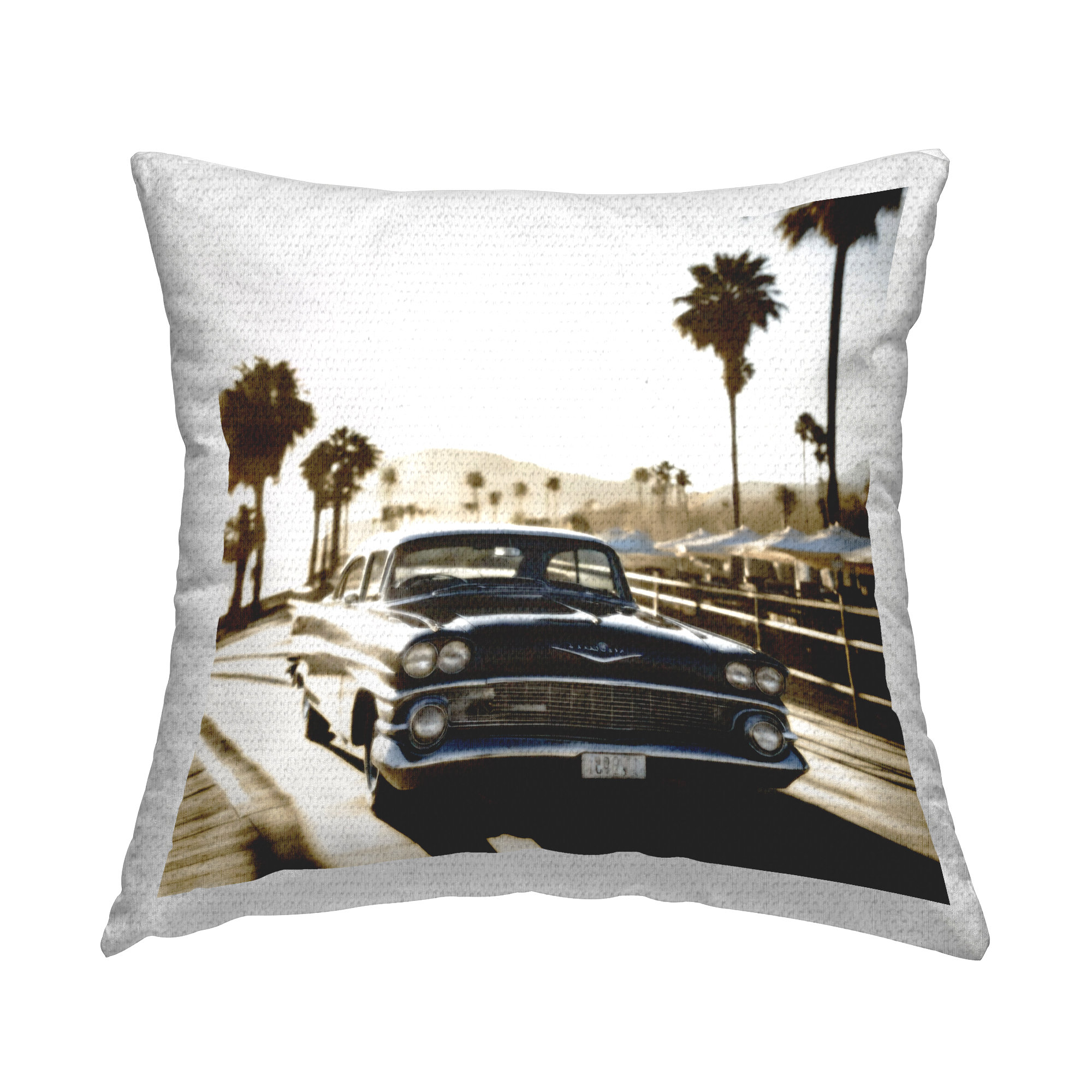 Stupell Industries Miami Car & Palm Tree Outdoor Printed Pillow by Noah ...