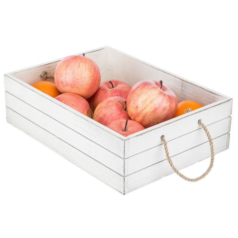Gracie Oaks Vintage Rectangular Solid Wood Crate Box | Wayfair