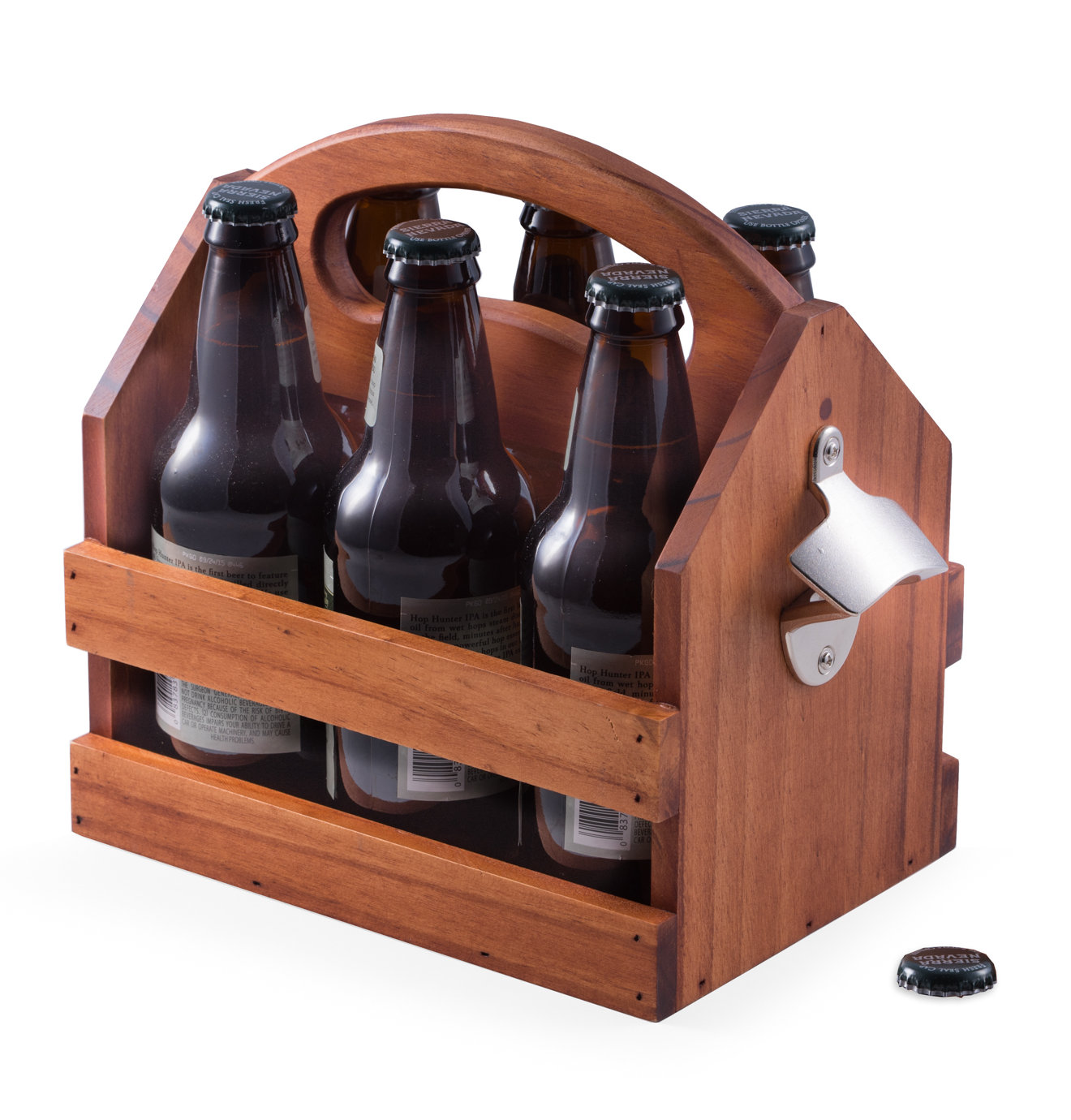 Millwood Pines Ashanti Solid Wood Six Pack Bottle Caddy | Wayfair