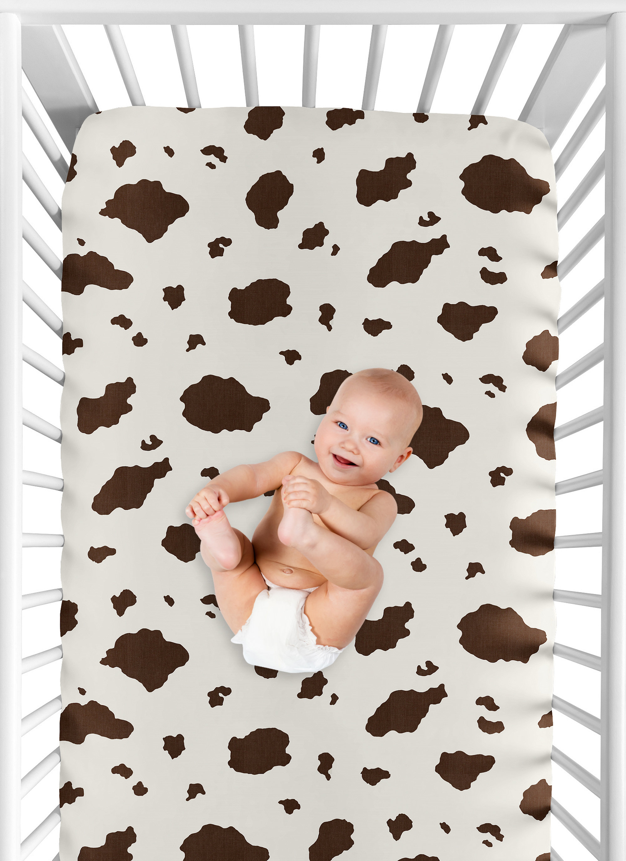Sweet Jojo Designs Western Cowgirl Cow Print Fitted Crib Sheet | Wayfair