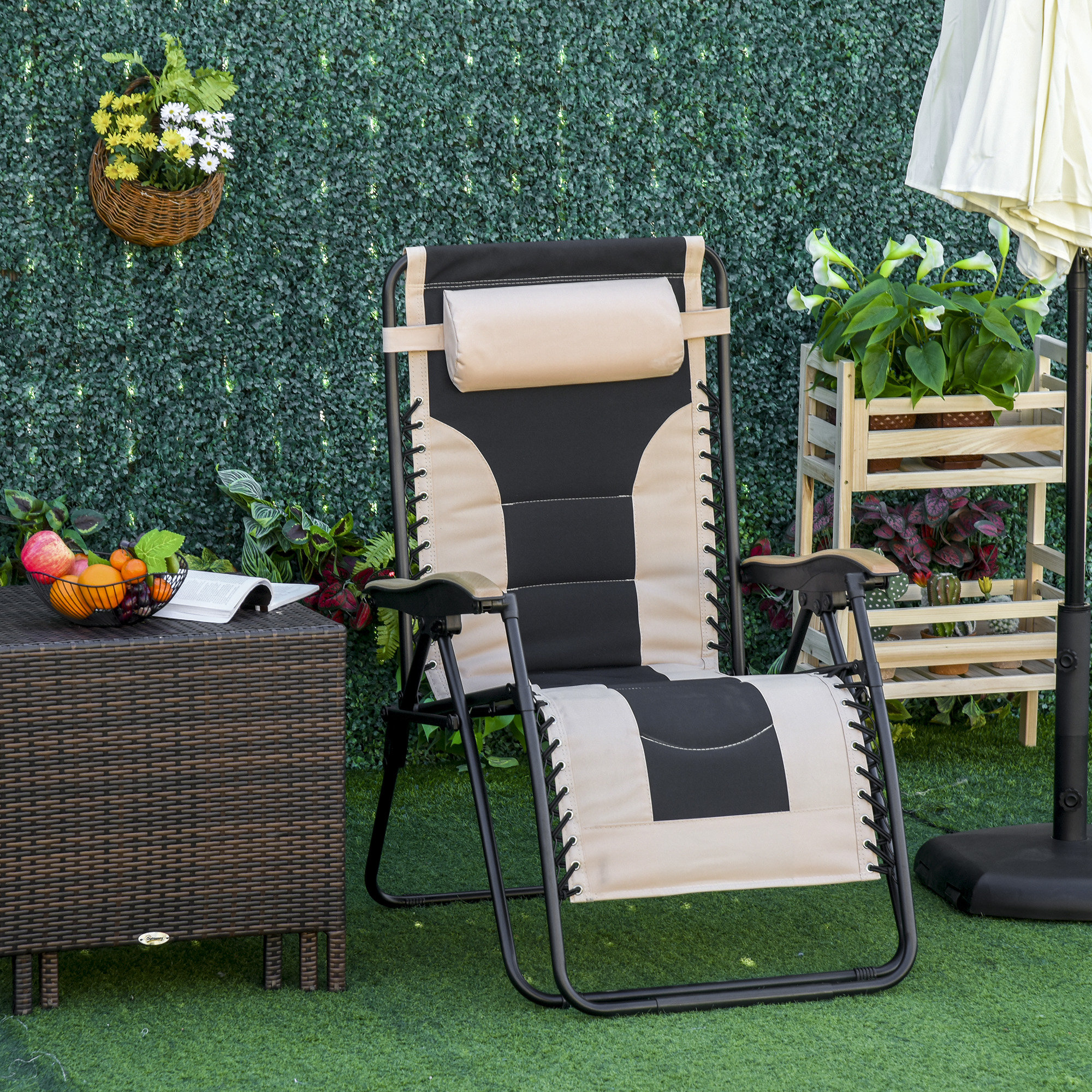 Latitude Run® Jauna 35.5 " Long Reclining Zero Gravity with Cushions ...