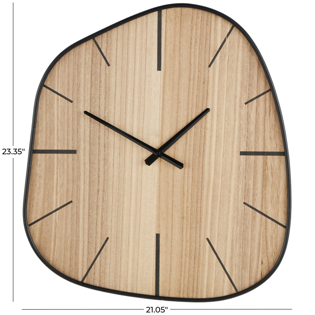 Hokku Designs Cole And Grey Wooden Wavy Decorative Wall Clock With ...