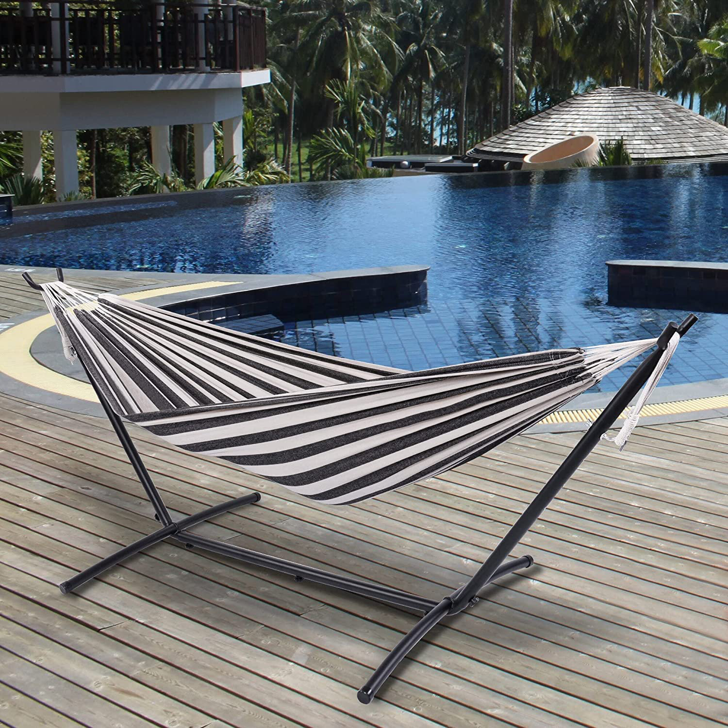 Rosecliff Heights Doolittle Lazy Daze Double Classic Hammock with Stand ...