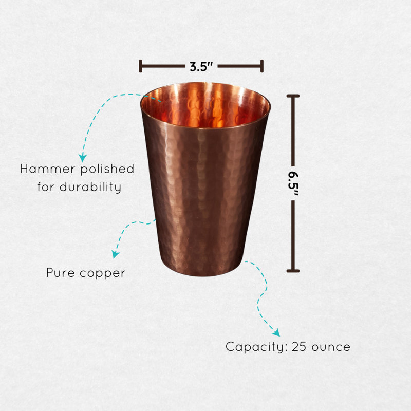 Williston Forge Copper Iced Tea Cup, 25 oz | Wayfair