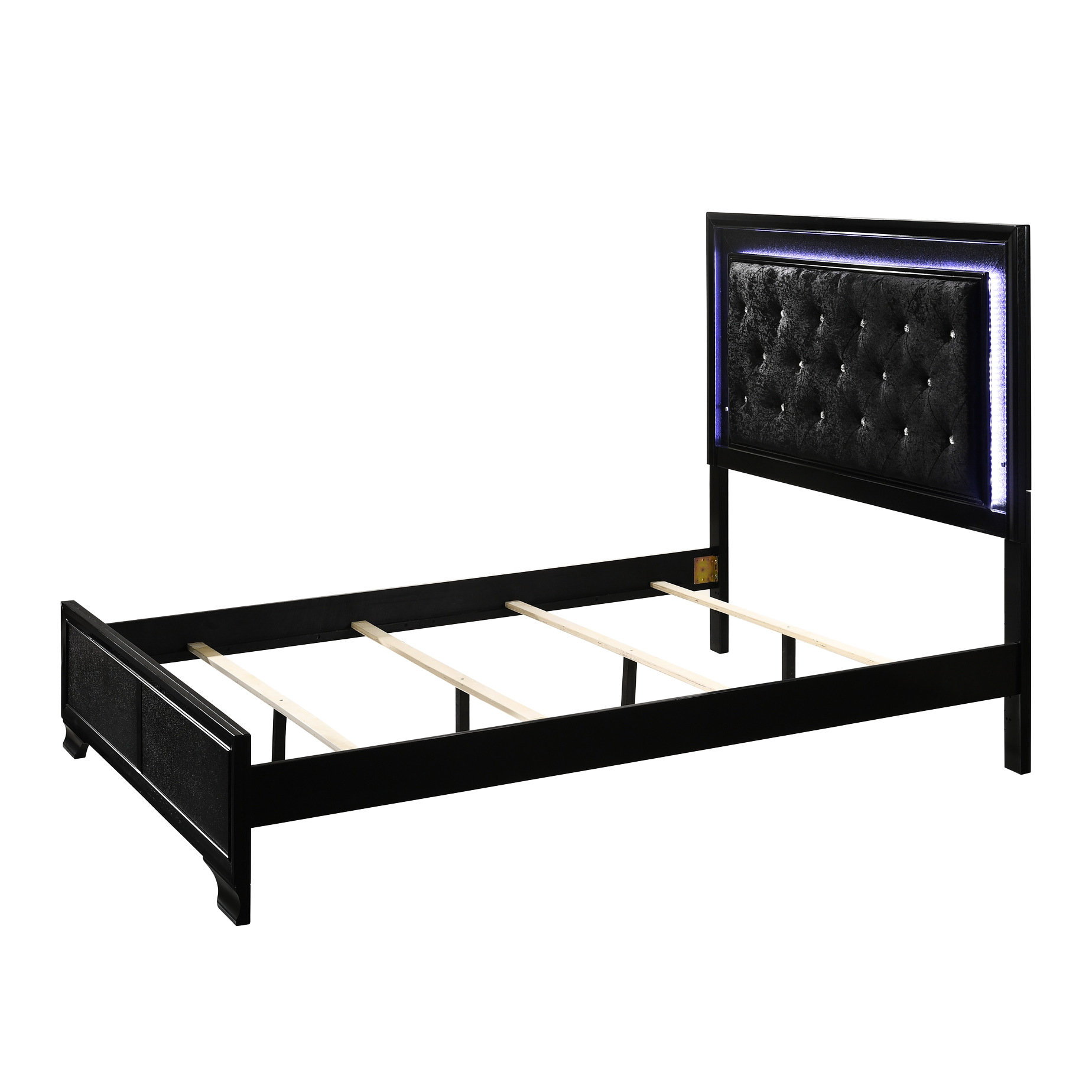 Brayden Studio Upholstered Full Size Bed With Led Lights In Black ...