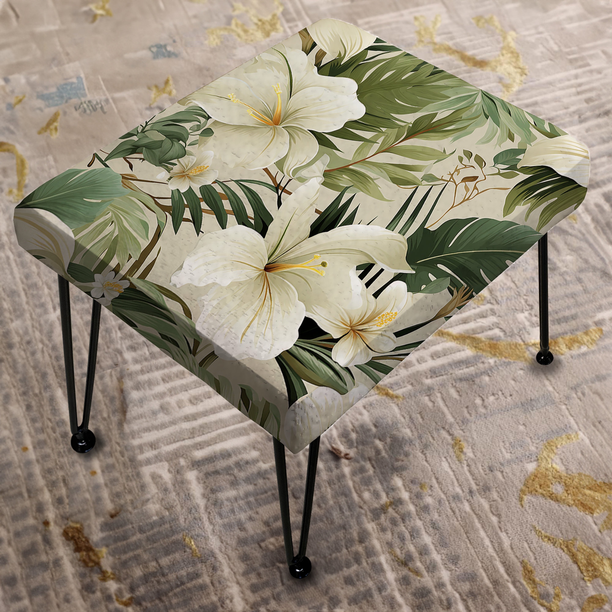 Design Art Neutral Oasis Ii Tropical Pattern - Tropical Rectangle ...