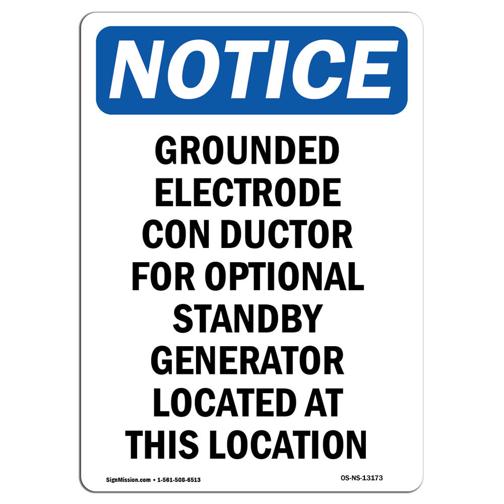 SignMission OSHA Notice - Grounded Electrode Conductor For Sign | Heavy ...