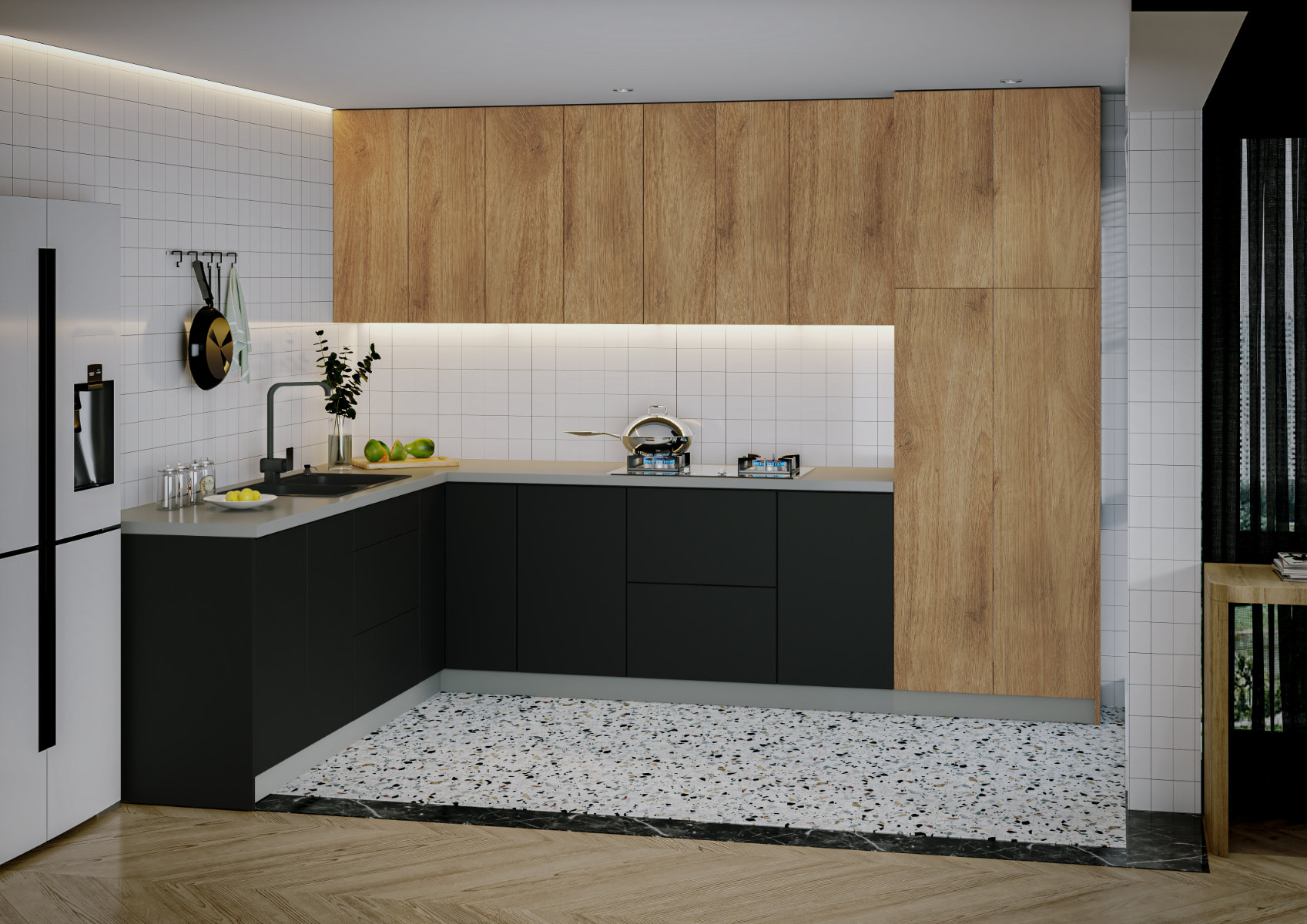 WALLKITCHENS FK-HARMONY 96" H x 126" W x 96" D Medium Density ...