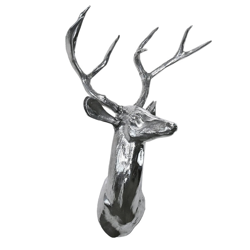 LMT Design Stunning Pewter Deer Head, Life Size | Wayfair