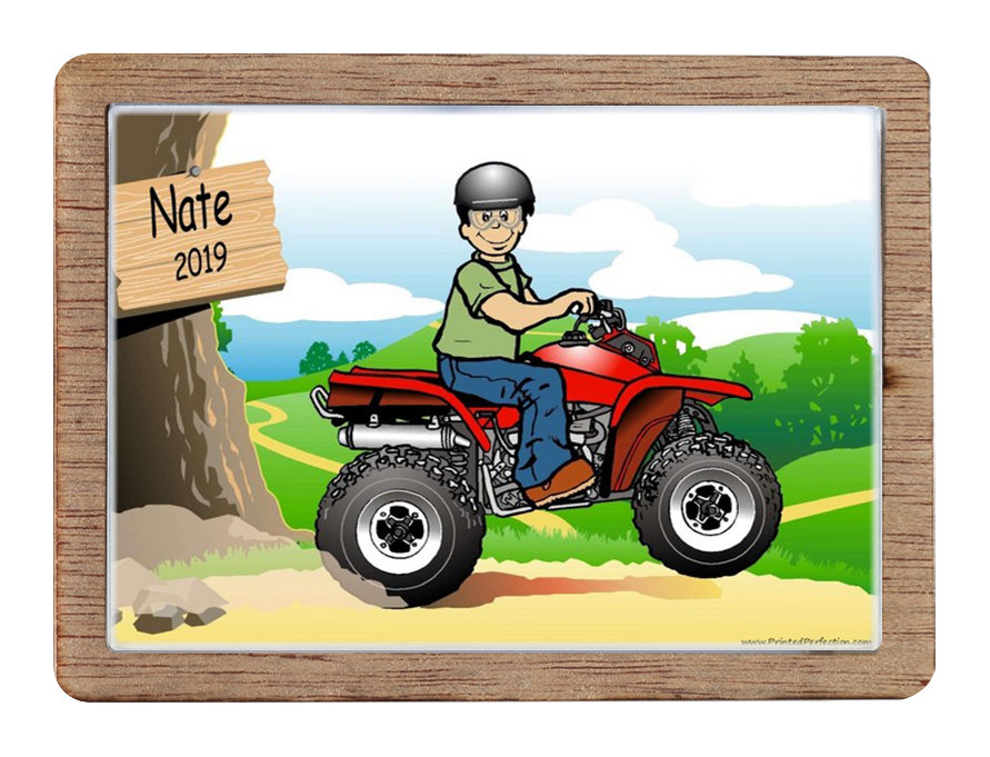 Printed Perfection Personalized ATV Rider - Male Wooden Magnet - Great ...