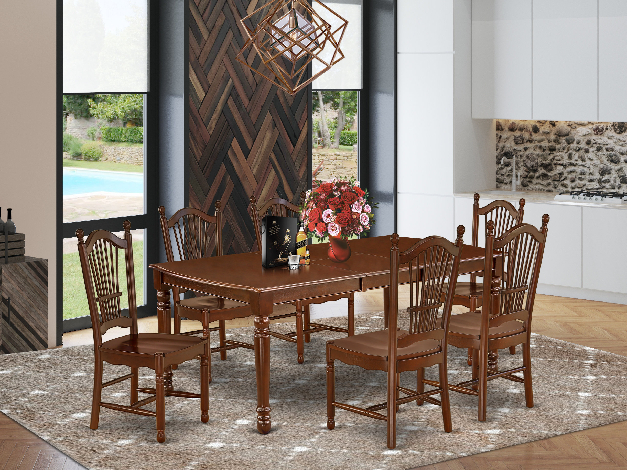 Alcott Hill® Donita 7 - Piece Extendable Solid Wood Dining Set | Wayfair