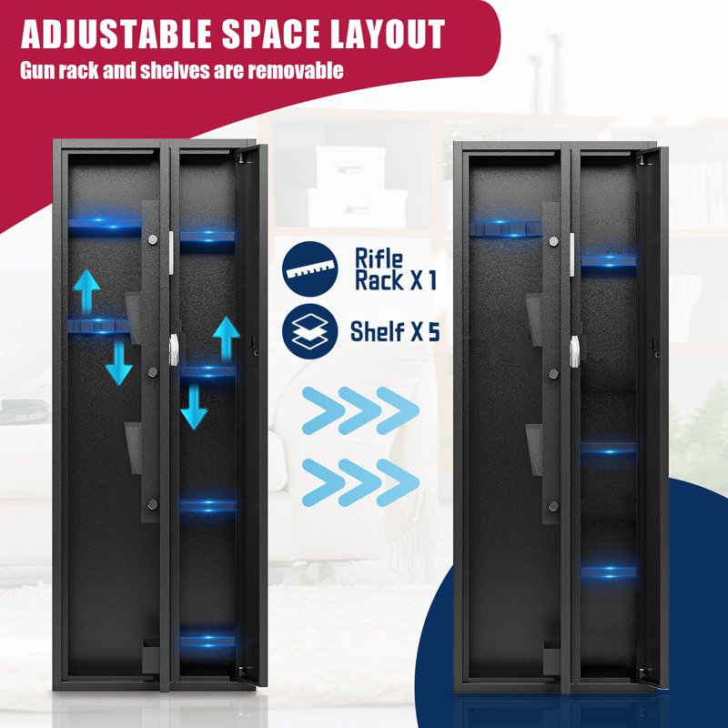 KAER 4-5 Safe Heavy Duty Anti-Theft Cabinet with Drawer and Magnetic ...