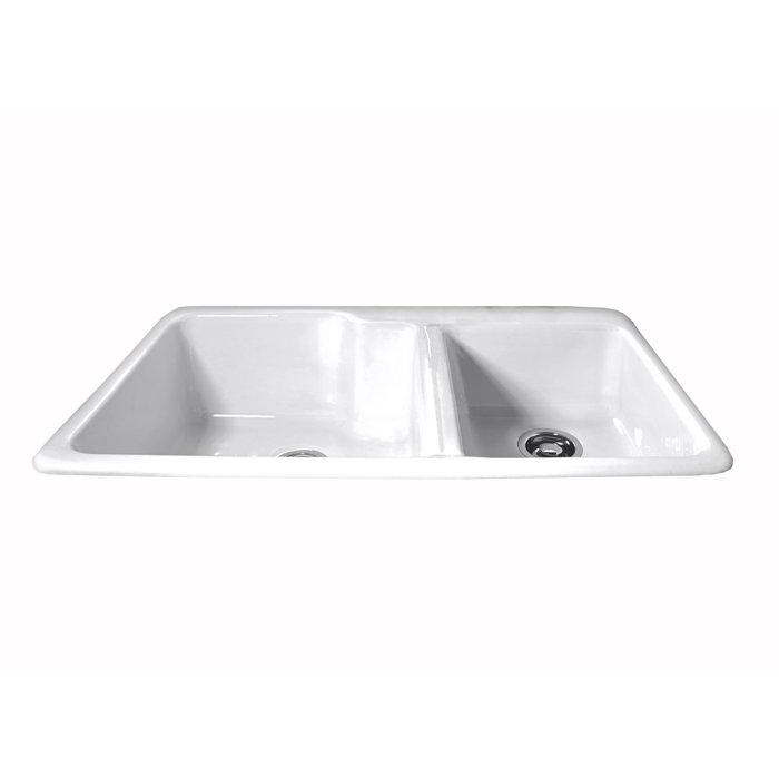CECO Huntington 36'' L Drop-In Double Bowl Cast Iron Kitchen Sink | Wayfair