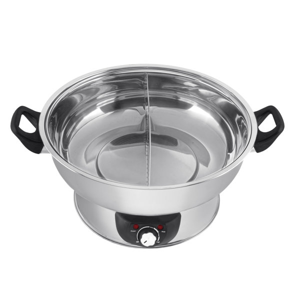 AROMA Electric Hot Pot, Dual-Sided Stainless Steel Pot, Shabu Shabu ...