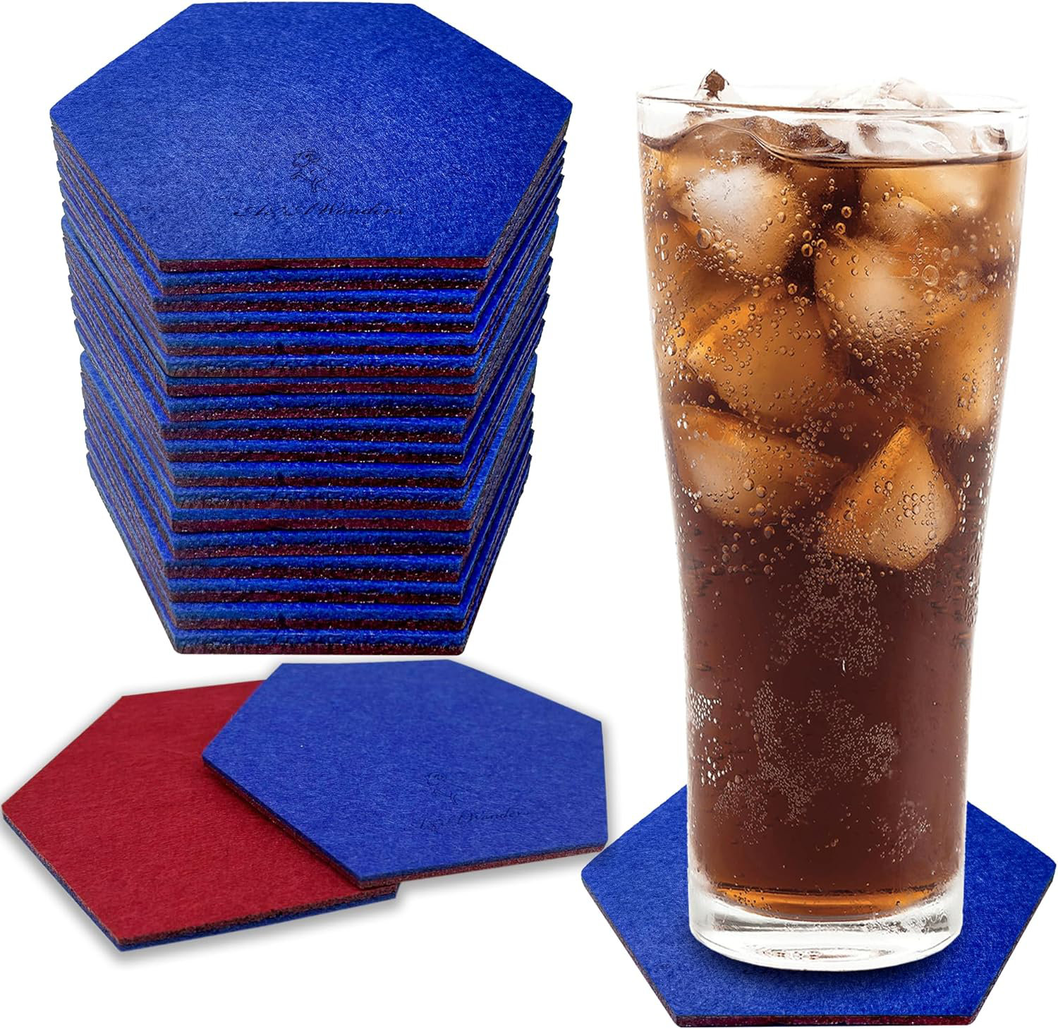 Ebern Designs Klowey Premium Felt Coasters For Drink, Absorbent Felt ...