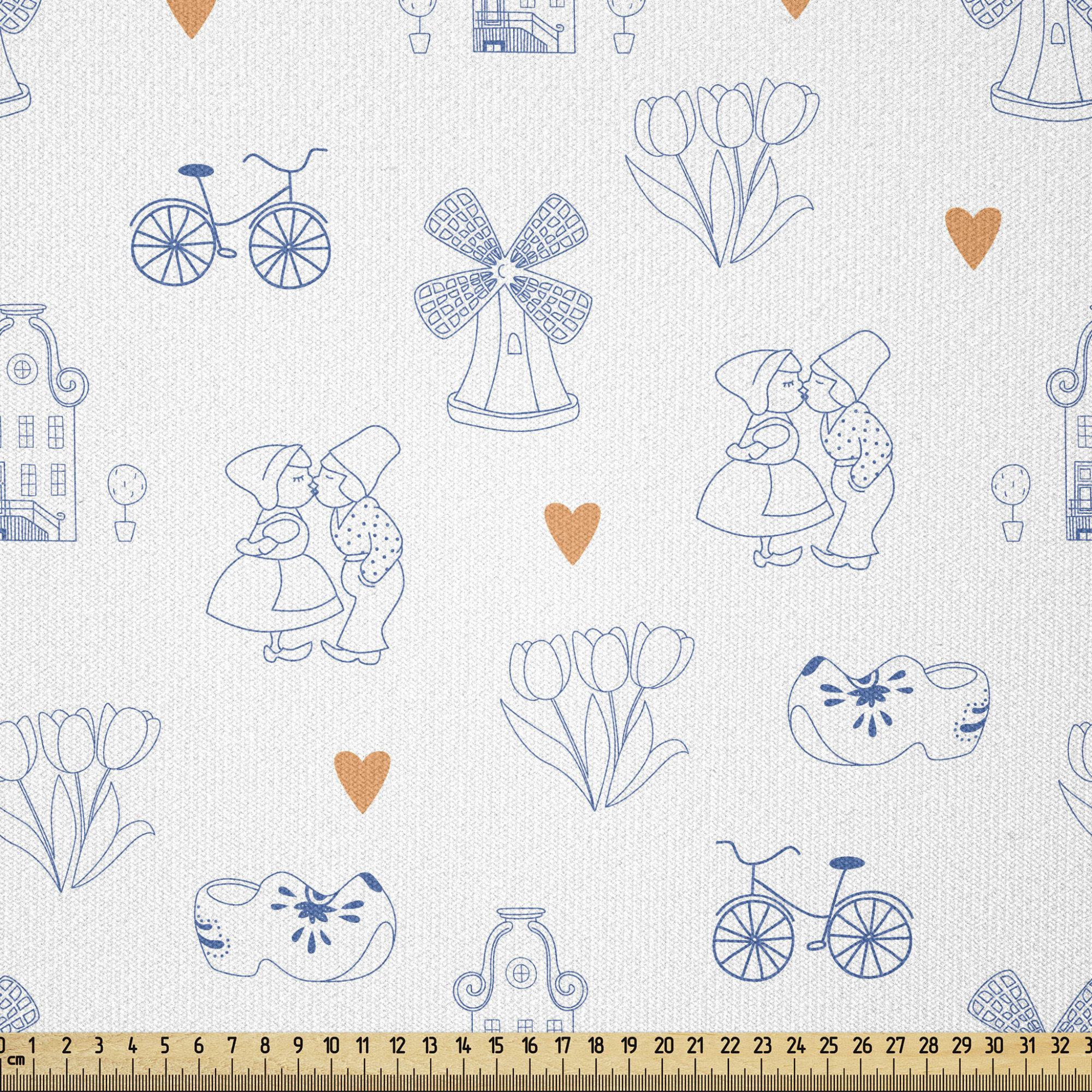 East Urban Home Dutch Fabric By The Yard, Traditional Holland Culture ...