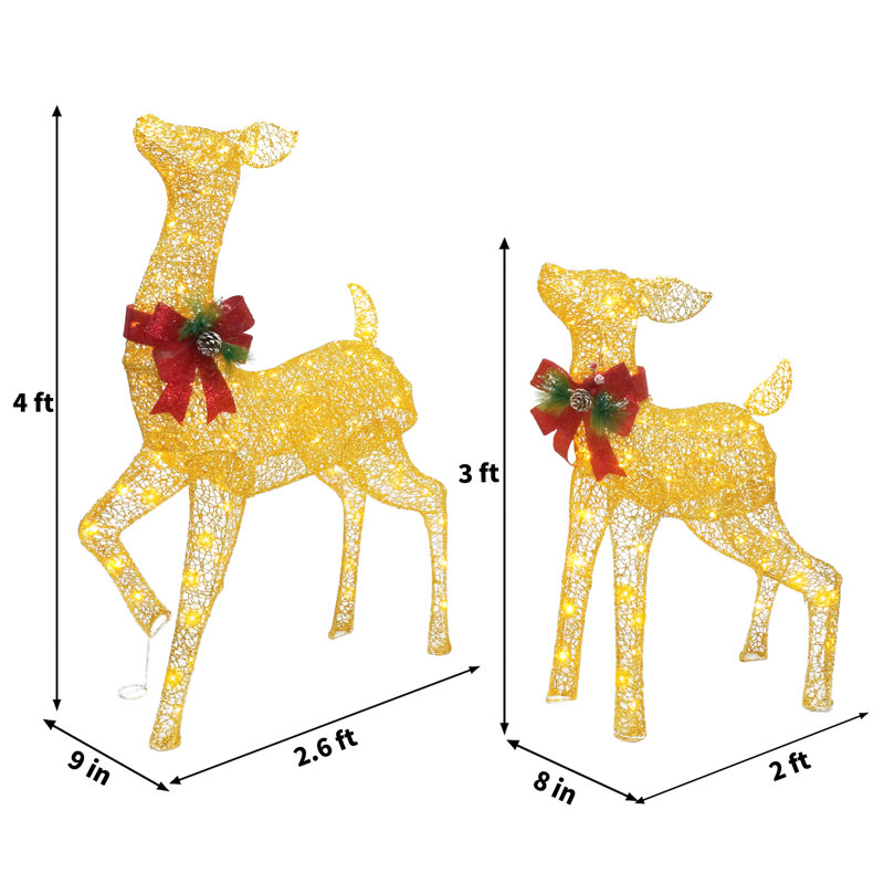Joiedomi 2 Piece Doe and Fawn Lighted Display Set | Wayfair