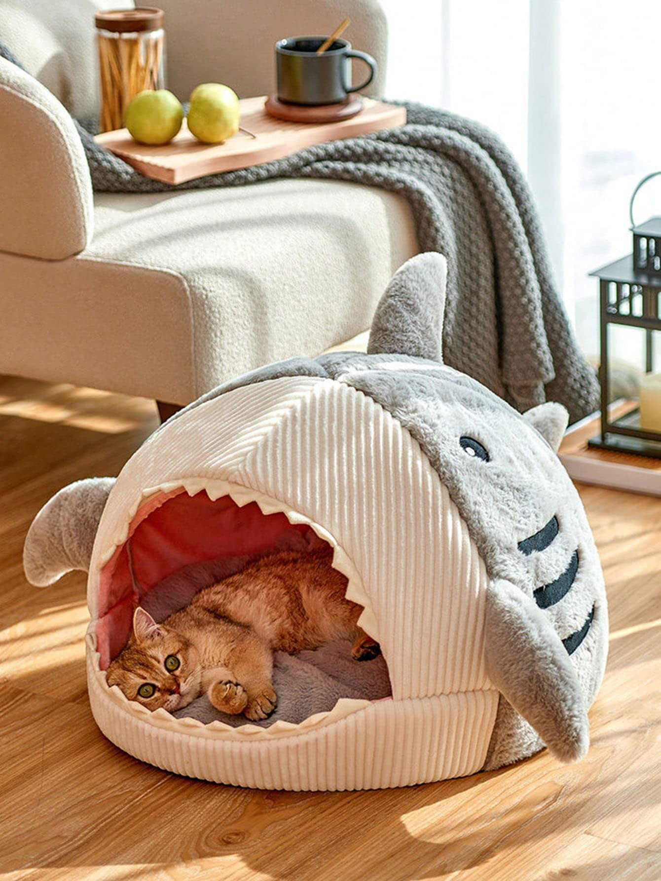 Tucker Murphy Pet™ Cat Mat Shark-Shaped Kennel Kitten Bed Hideout House ...