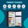 WANAI 3.5 Mini Fridge with Freezer Retro Refrigerator & Reviews | Wayfair