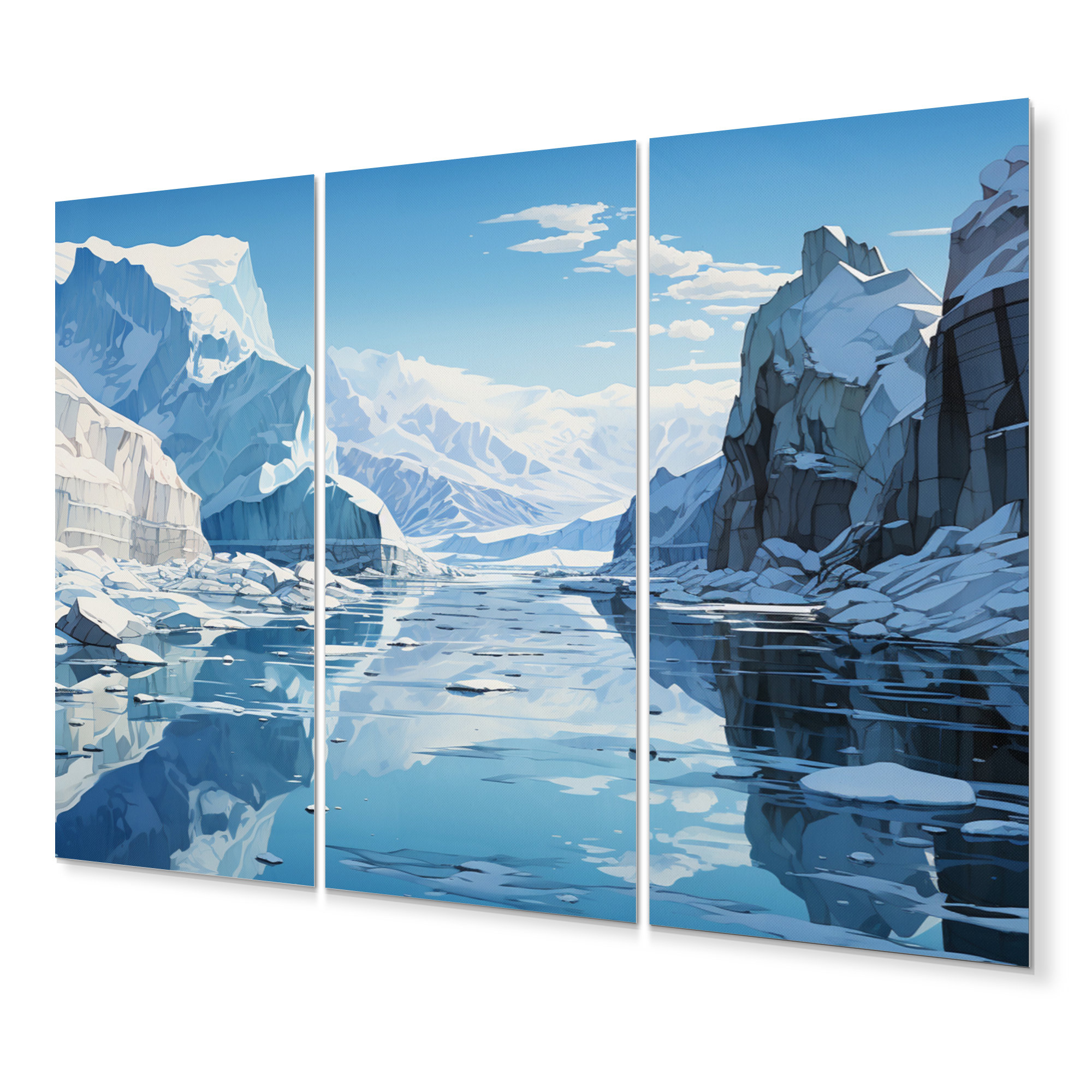 Design Art Glacier Ice Blue Solitude I - Landscapes Metal Wall Decor ...