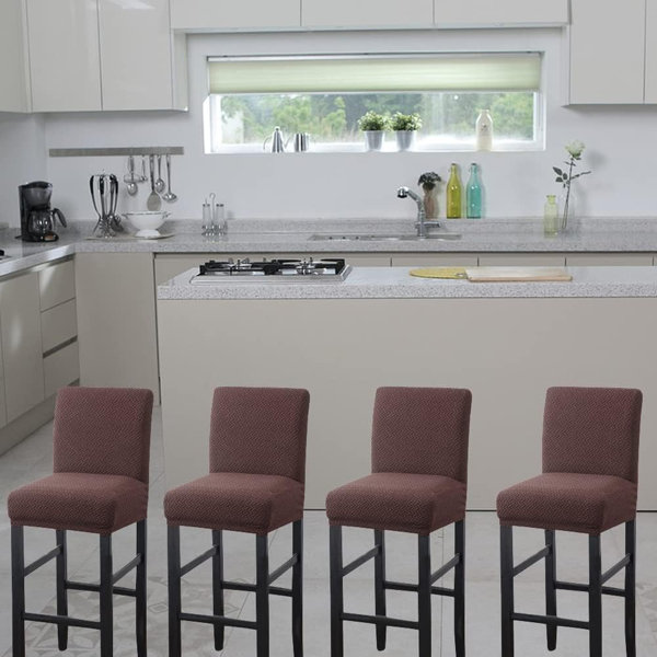 Latitude Run® Bar Stool Covers,4 Pack Stretch Bar Stool Covers With ...