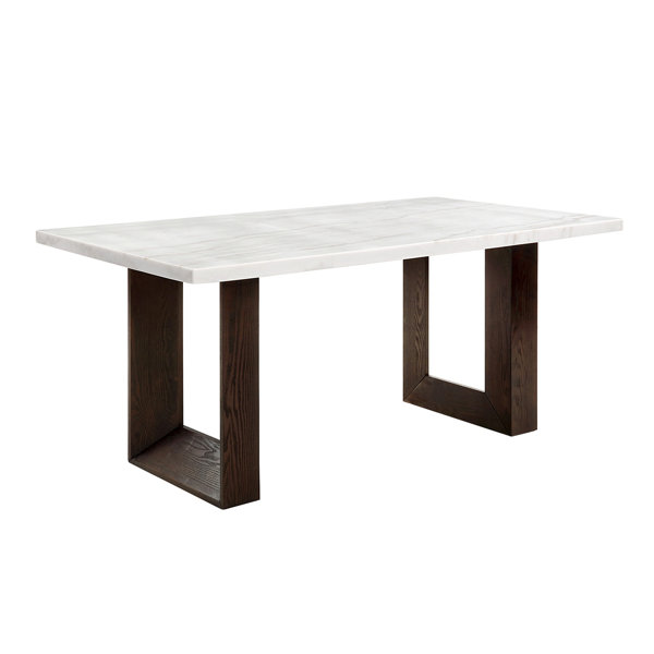 Brayden Studio® Gowtham Dining Table With Natural Marble Top Kitchen ...