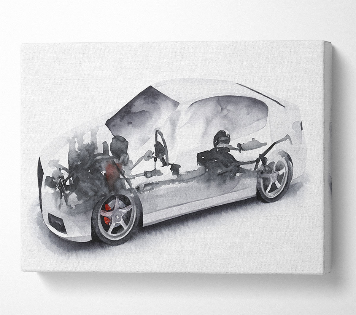 Happy Larry Inside Of A Car Diafram Canvas Watercolour | Wayfair.co.uk