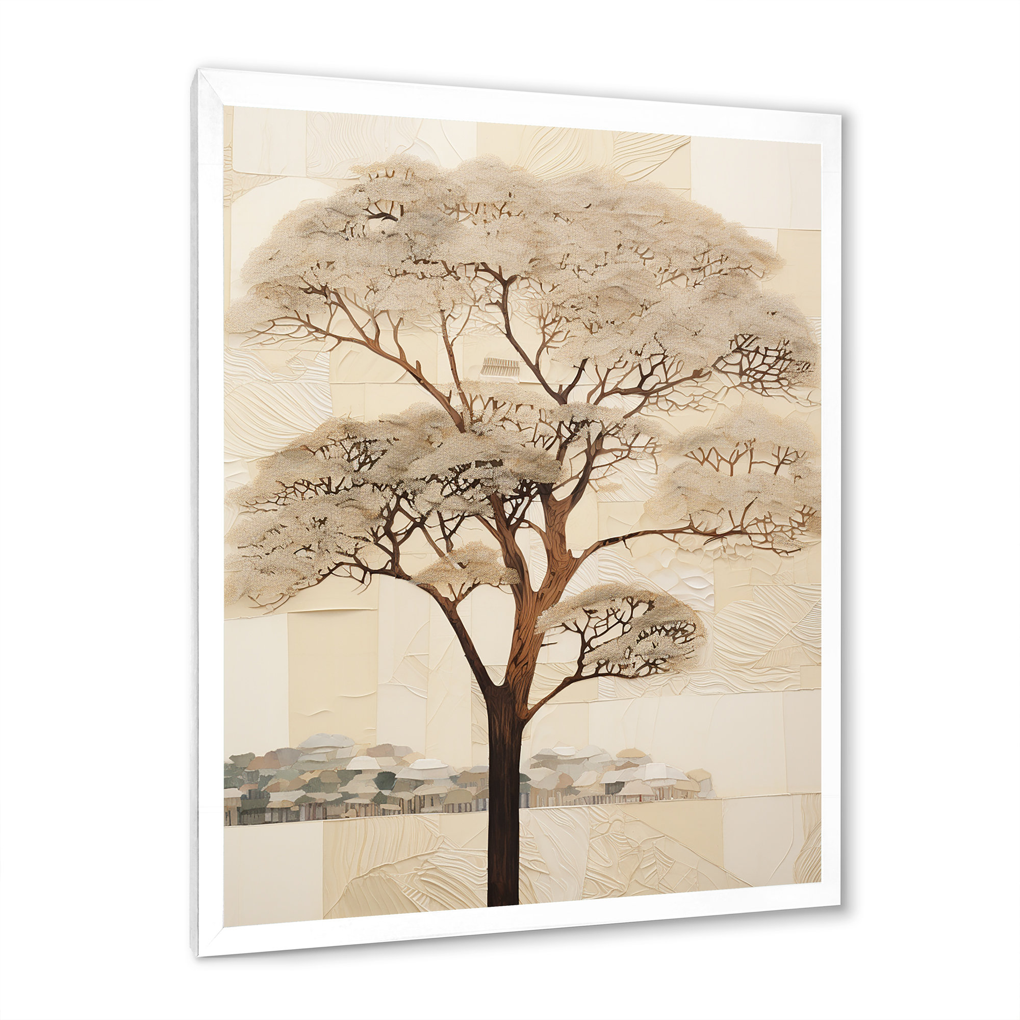 Design Art African Beige Tree Minimalism I - Tree African Canvas Art ...