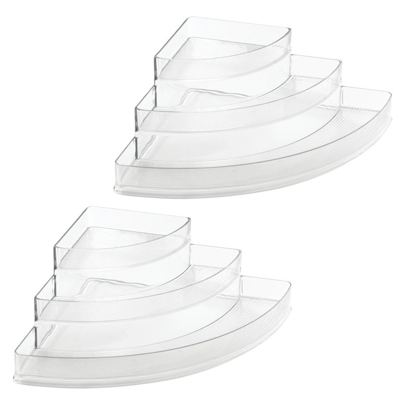 iDesign Corner Spice Rack Organizer for Cabinets- Set of 2 - Clear ...