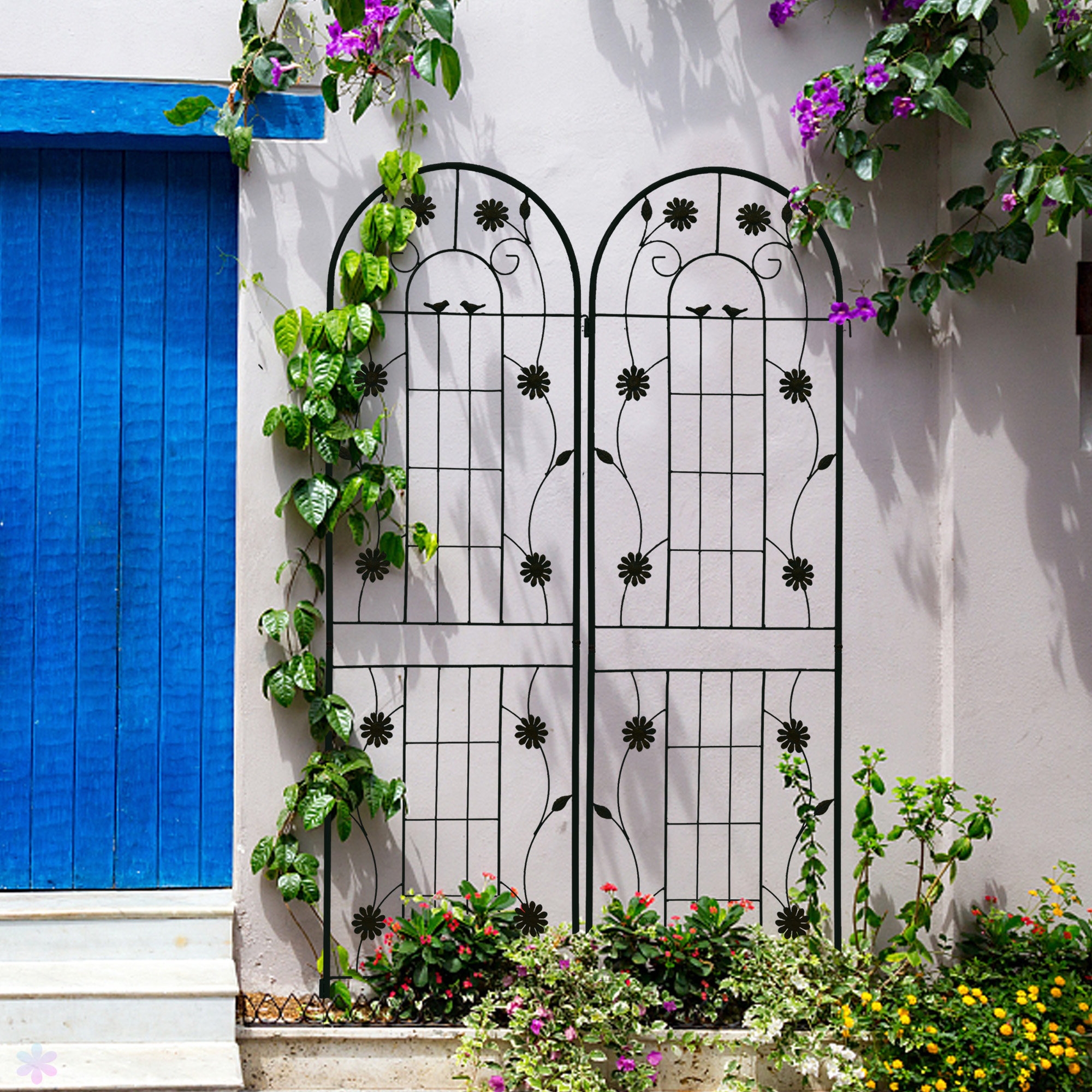 Lark Manor™ 2 Pack Metal Garden Trellis Rustproof Trellis For Climbing ...