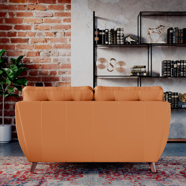 Corrigan Studio Marylin Leather 2 Seater Sofa / Dakota Navy Blue Dark ...