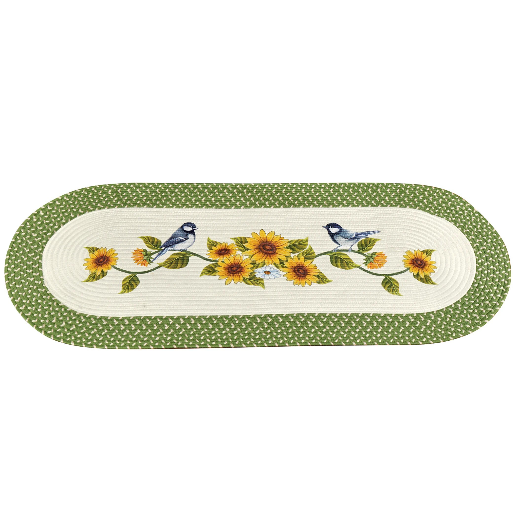 Ophelia & Co. Charming Sunflower Birds Braided Accent Rug | Wayfair