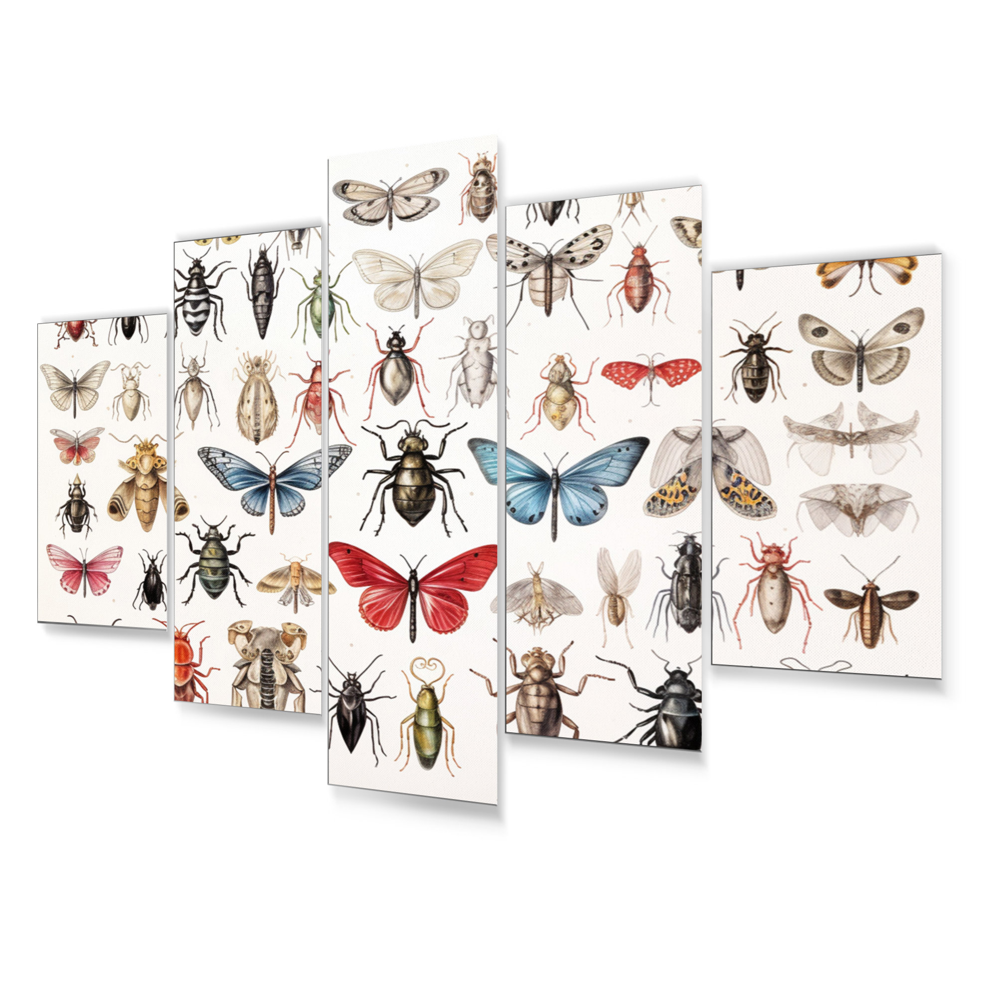 Design Art Tiny Insect Wonders II - Insects & Bugs Metal Wall Decor Set ...