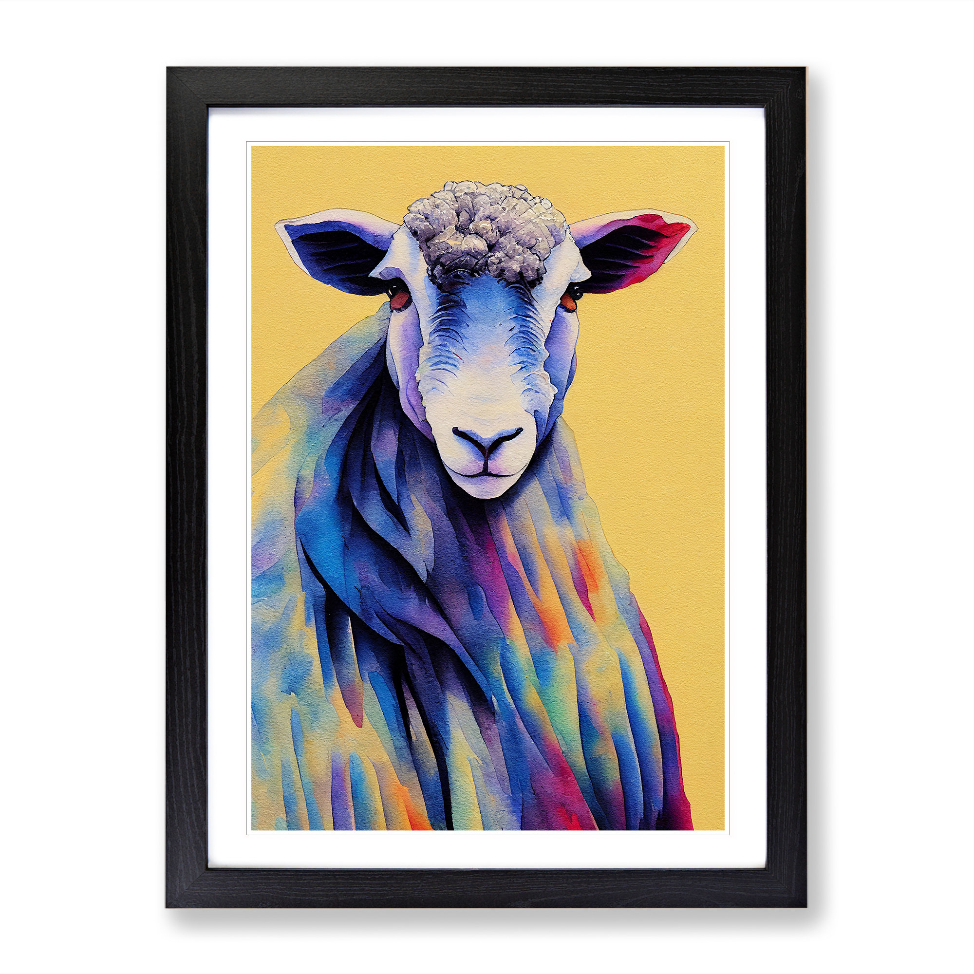 Latitude Run Watercolour Sheep No.1 - Picture Frame Painting | Wayfair.ie