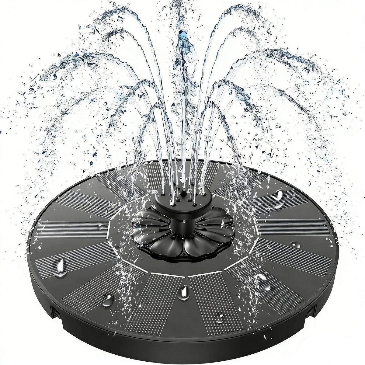 Arlmont & Co. Solar Fountain 2026 Upgrade, Solar-Powered Bird Bath ...