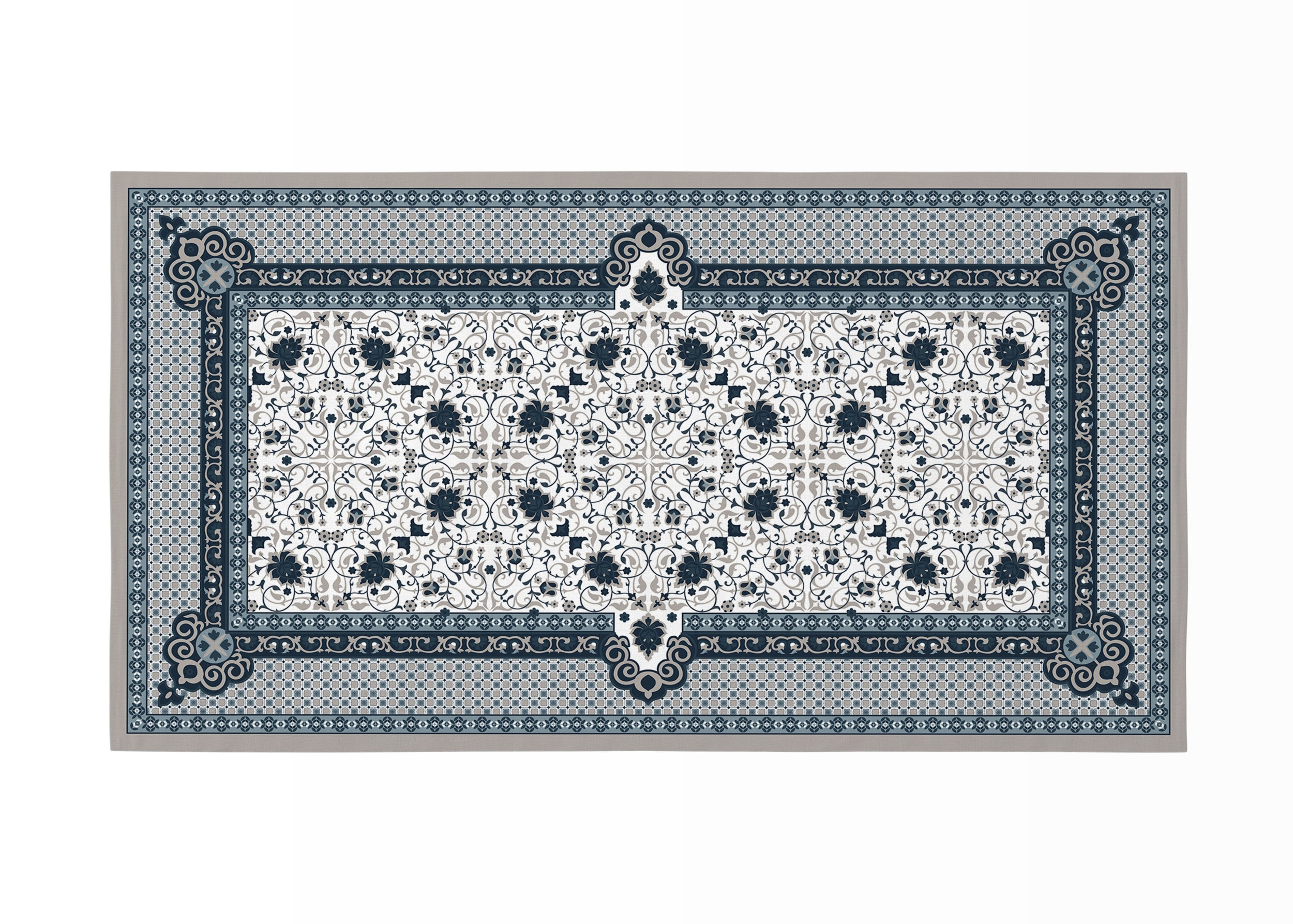 Bungalow Rose Blue And Beige Mughal Majesty Dornier Rug 118x79 | Wayfair